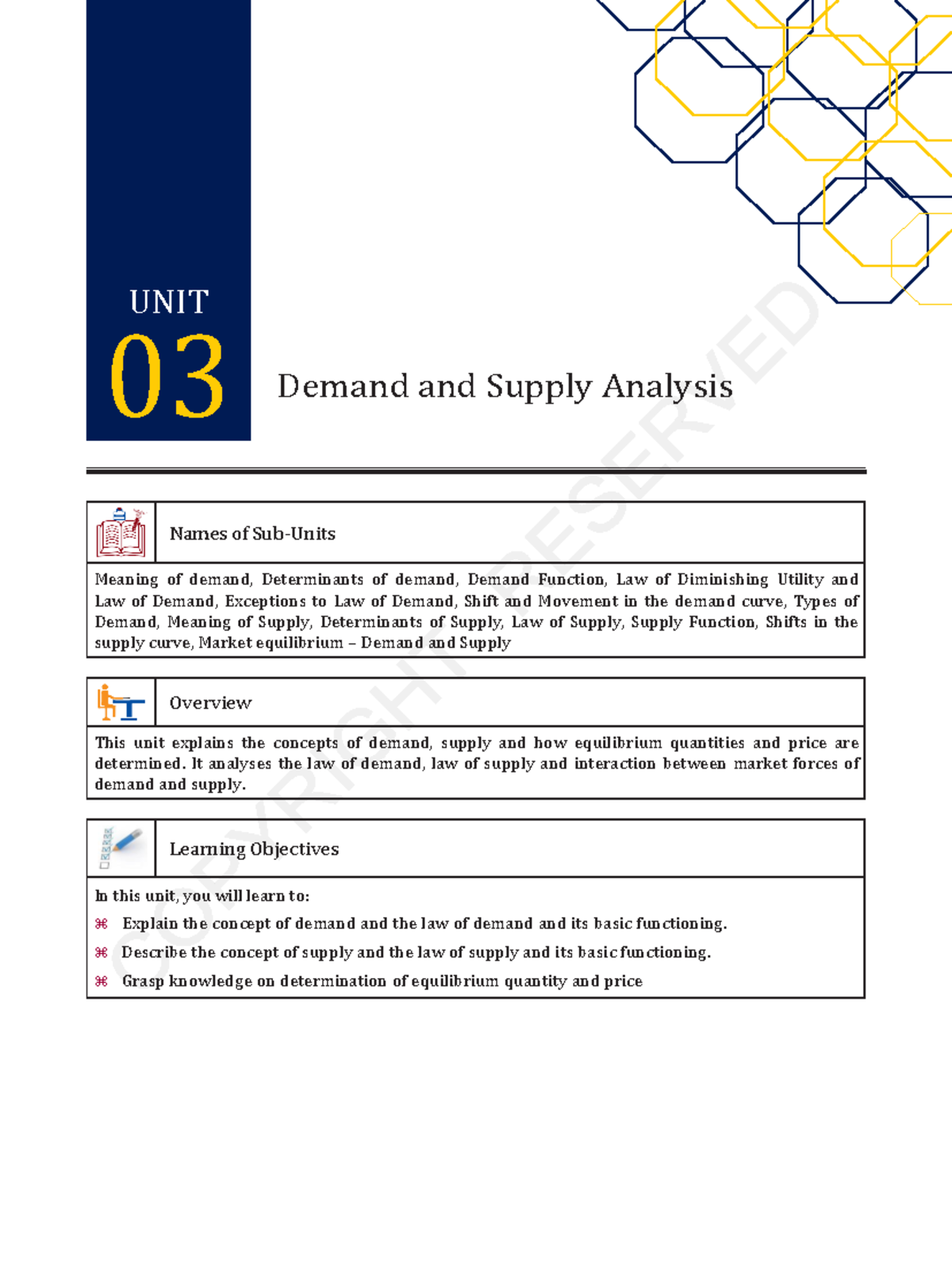Demand and supply analysis.Lecture notes about introduction to ...