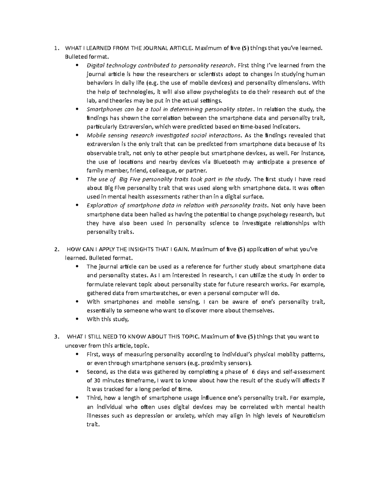 C1 - For essay purposes. - WHAT I LEARNED FROM THE JOURNAL ARTICLE ...