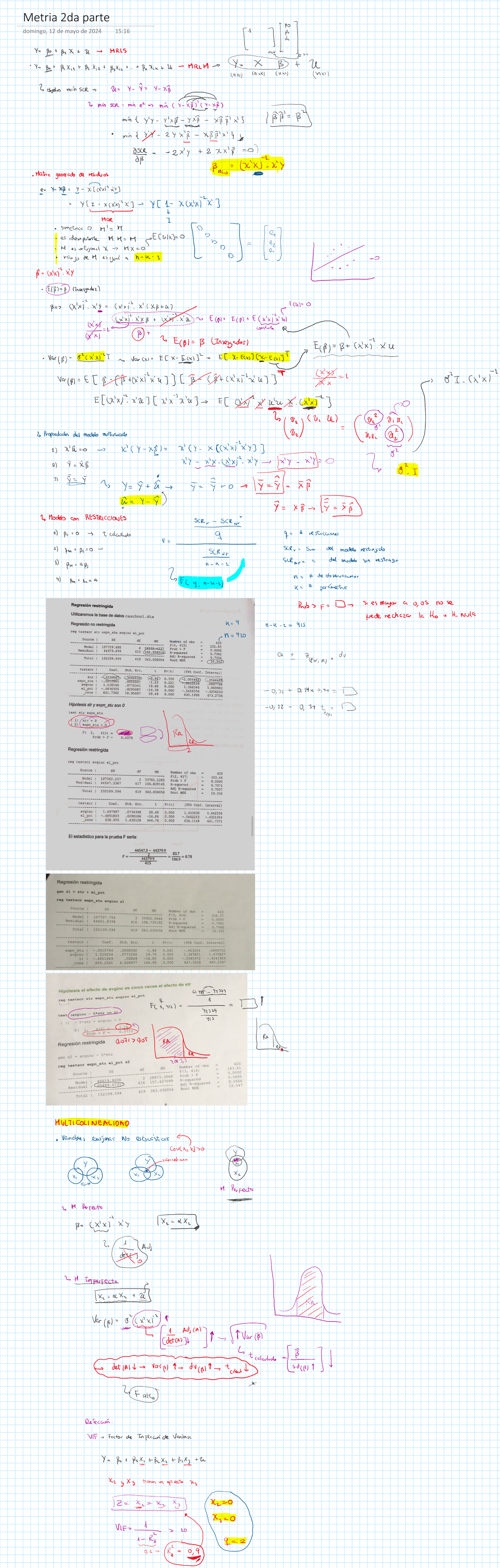 Repaso Econometria 1 - Econometría I - Studocu