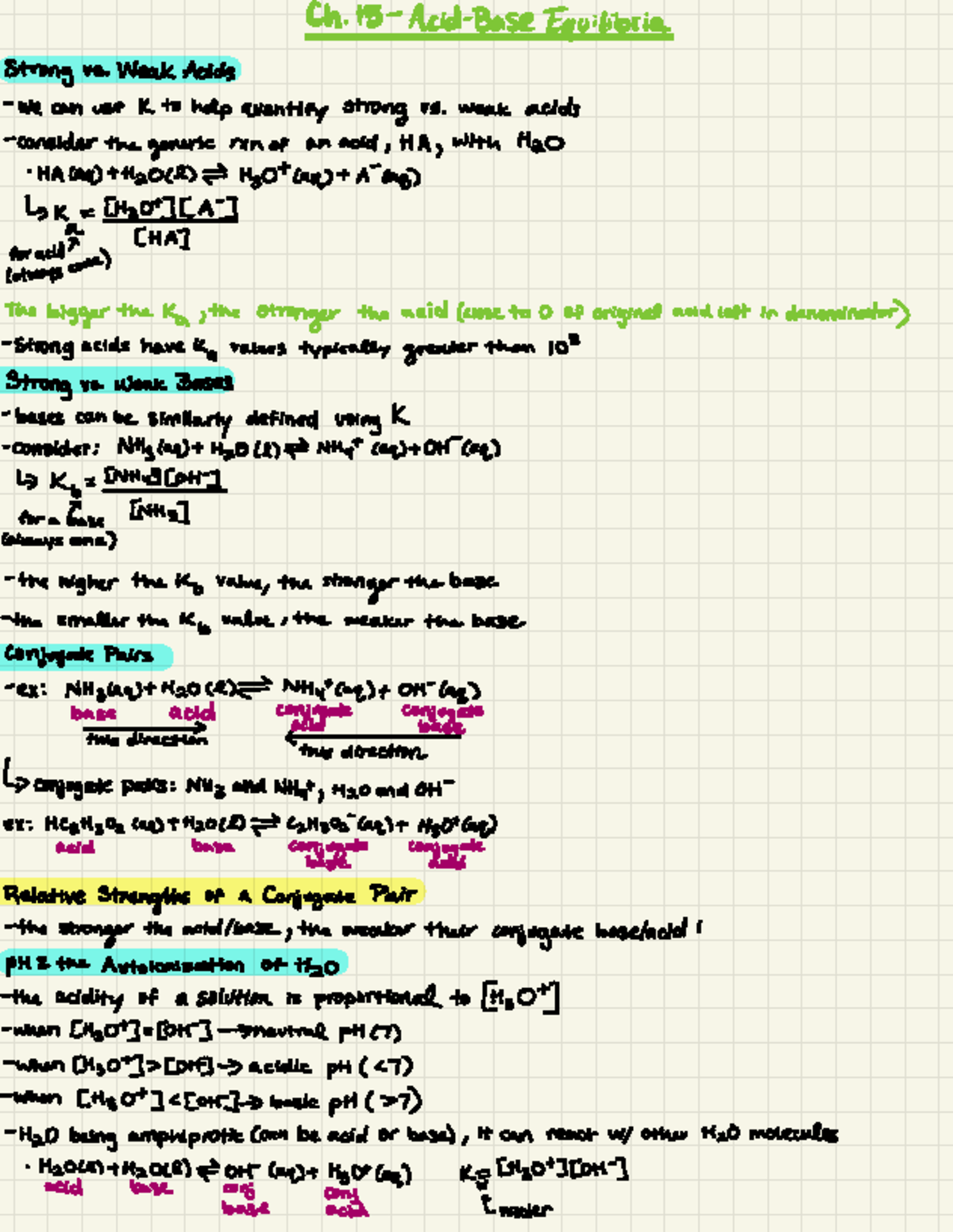 Chapter 15 General Chemistry Notes - ####### Ch. 15-Acid-Base ...
