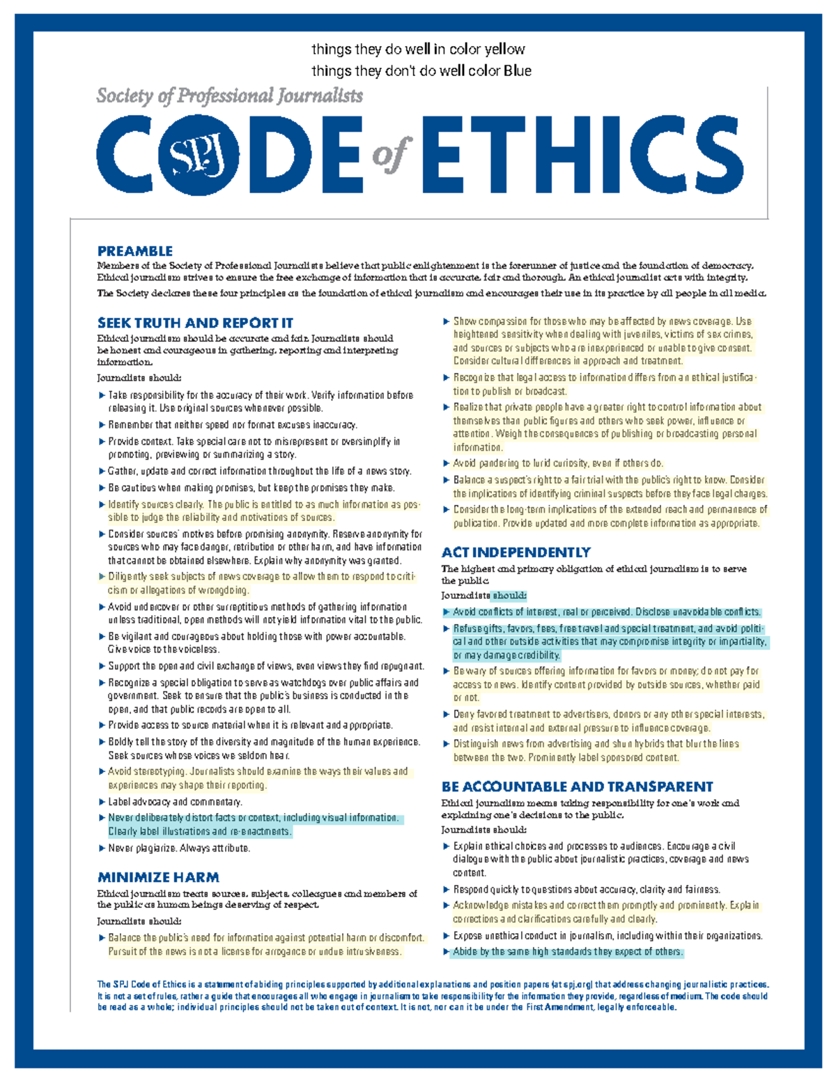 Kami Export - Journalist code-of-ethics - The SPJ Code of Ethics is a ...