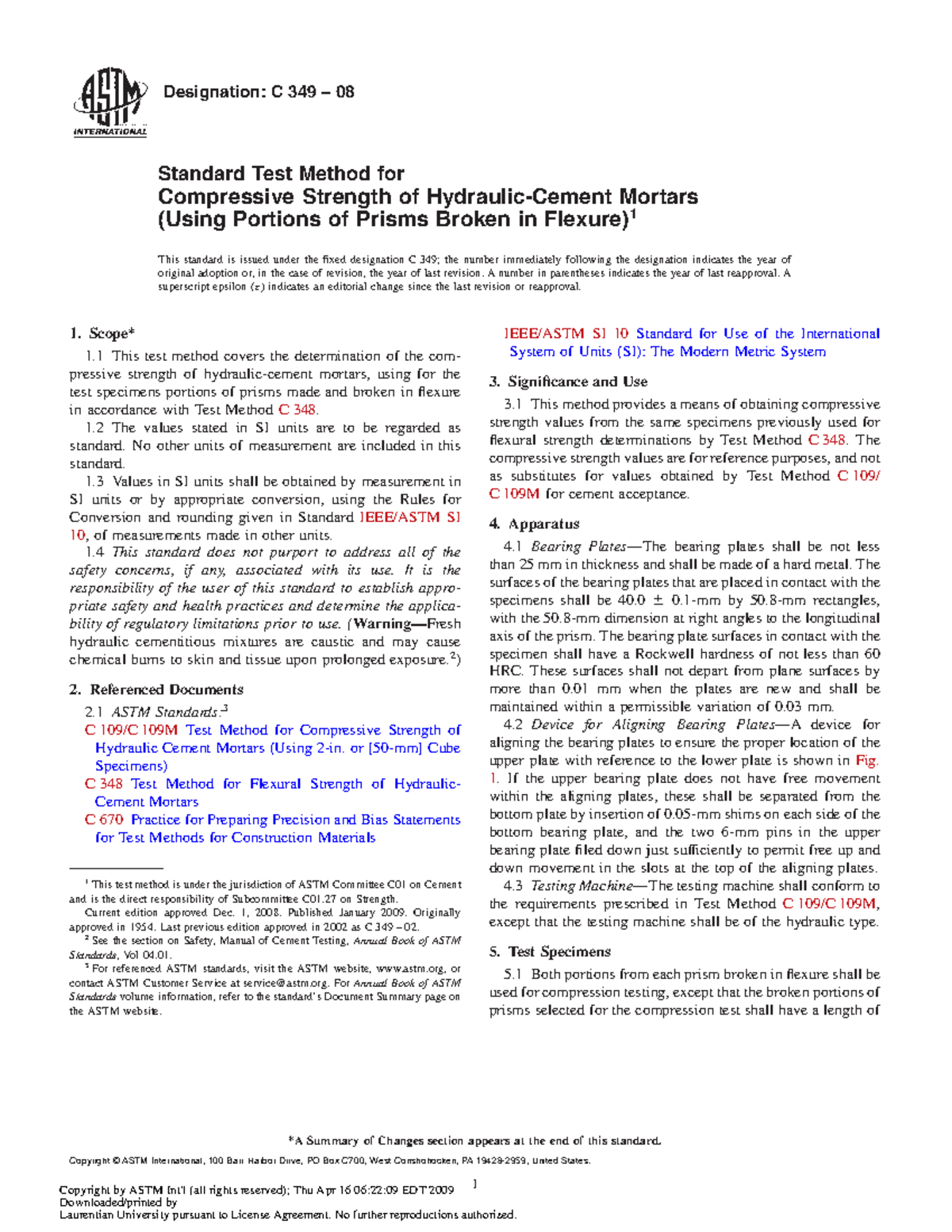 ASTM C349 - Standard Test Method for Compressive Strength of Hydraulic ...