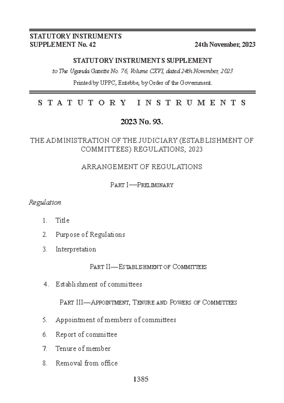 S.I. No. 93 of 2023 - Statutory Instrument - S T A T U T O R Y I N S T ...
