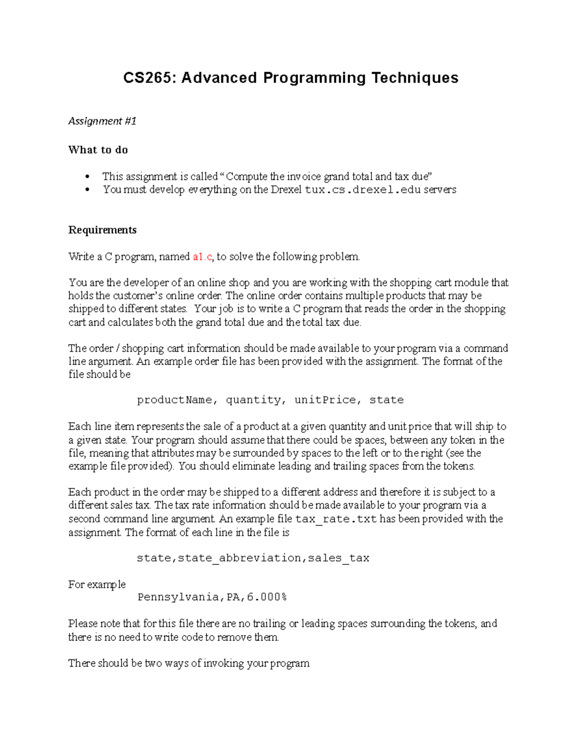 Cs 265 Advanced Programming Tools And Techniques Coursework Lab Assignment Material Cs265