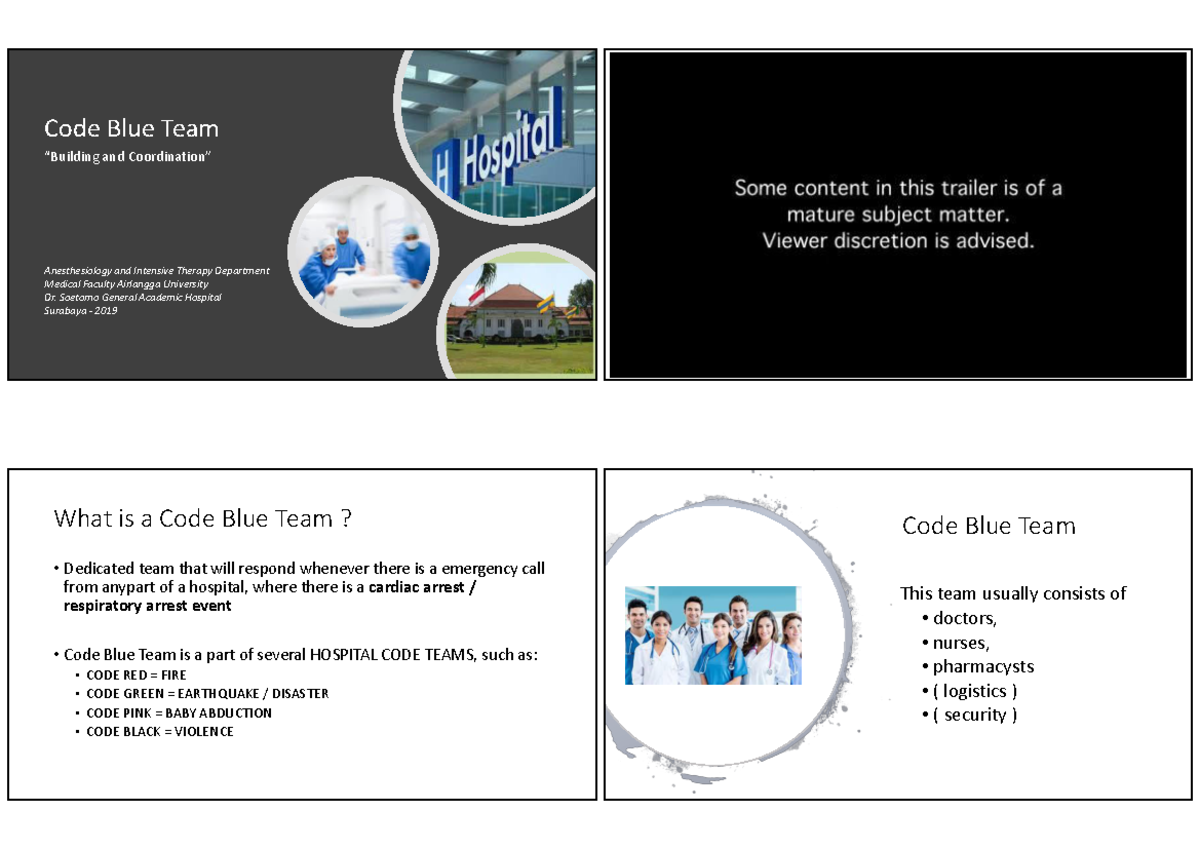 9 - Tugas - Code Blue Team “Building and Coordination” Anesthesiology ...