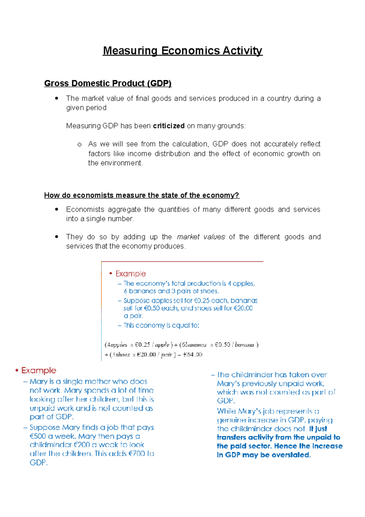 1.Measuring Economics Activity (GDP) - Measuring Economics Activity ...