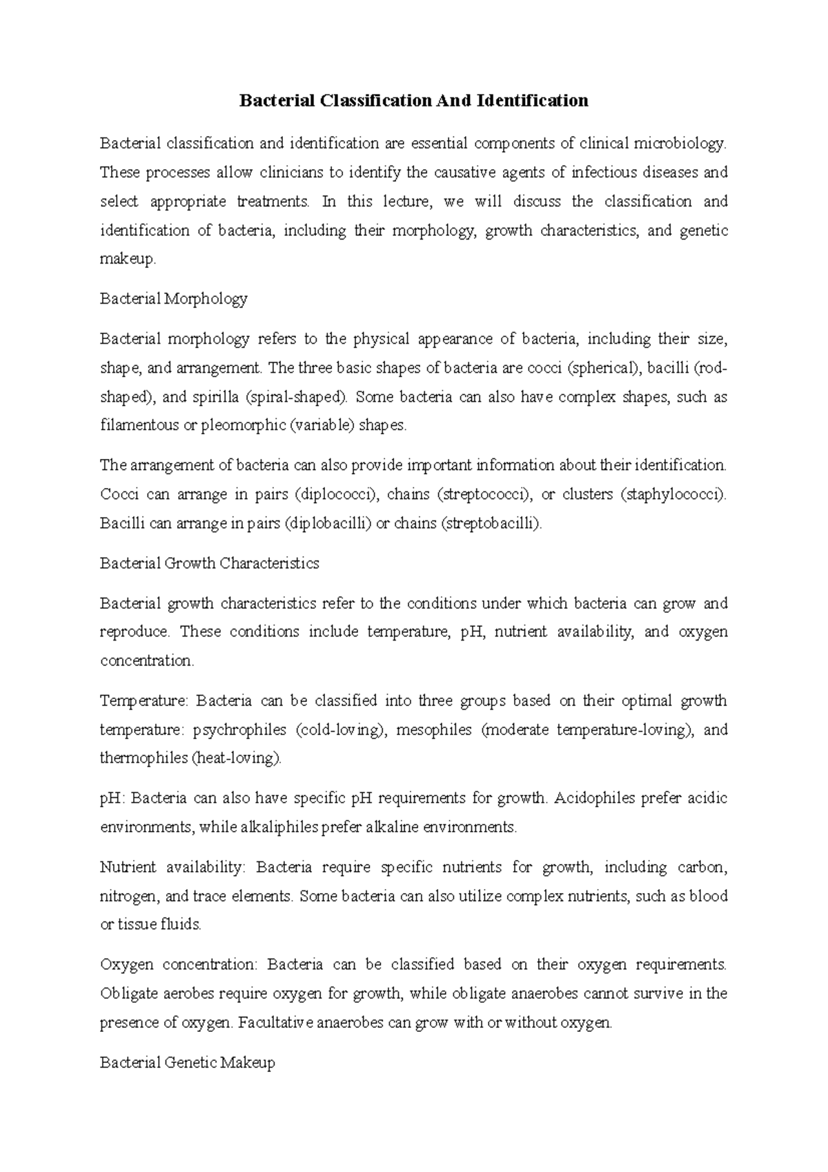 Bacterial Classification And Identification Clinical Microbiology ...