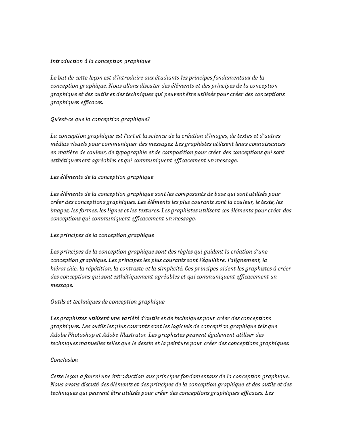 Graphic Design Study Notes - Introduction à la conception graphique Le ...