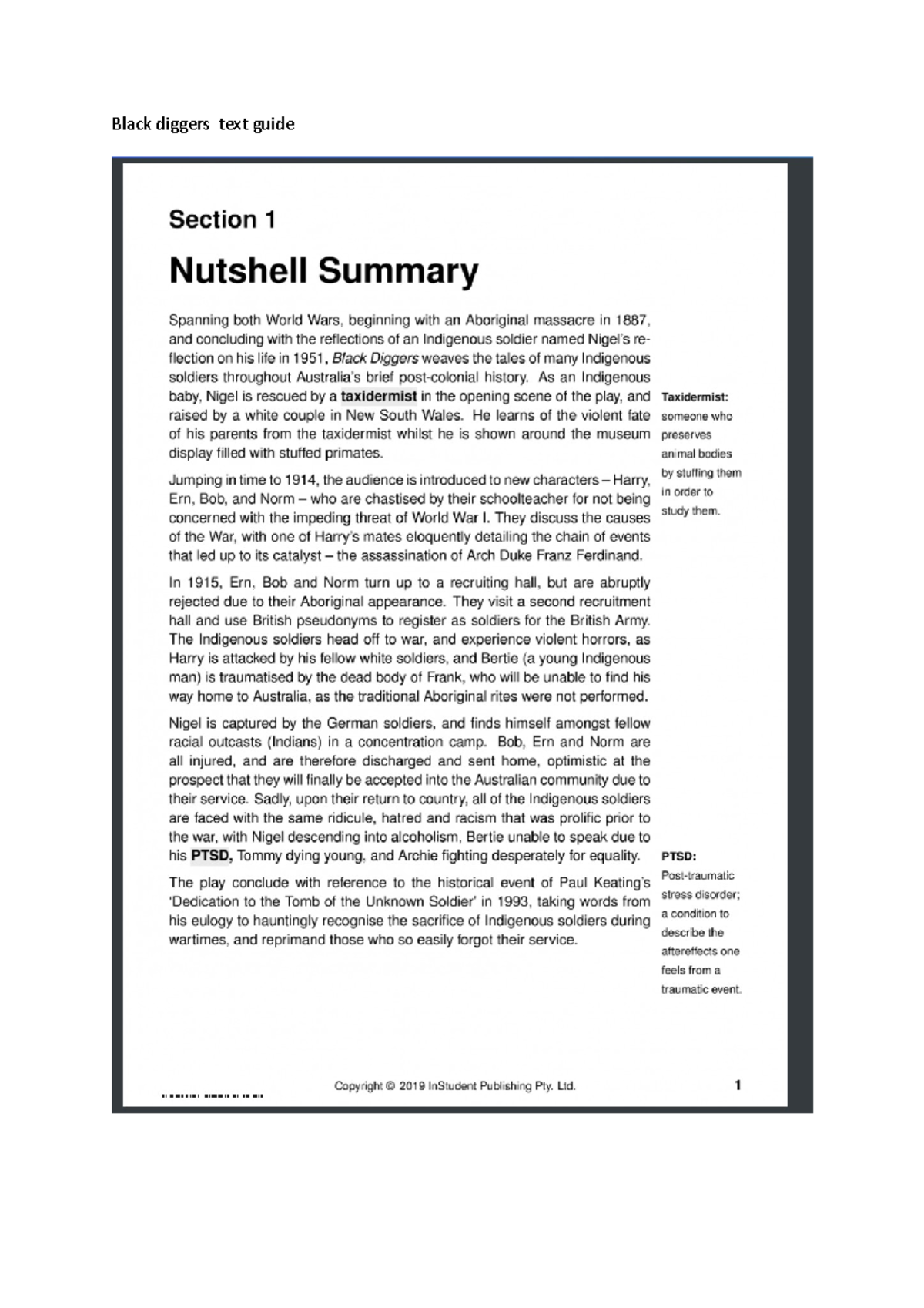 Black diggers text guide - EDF2020 - Studocu