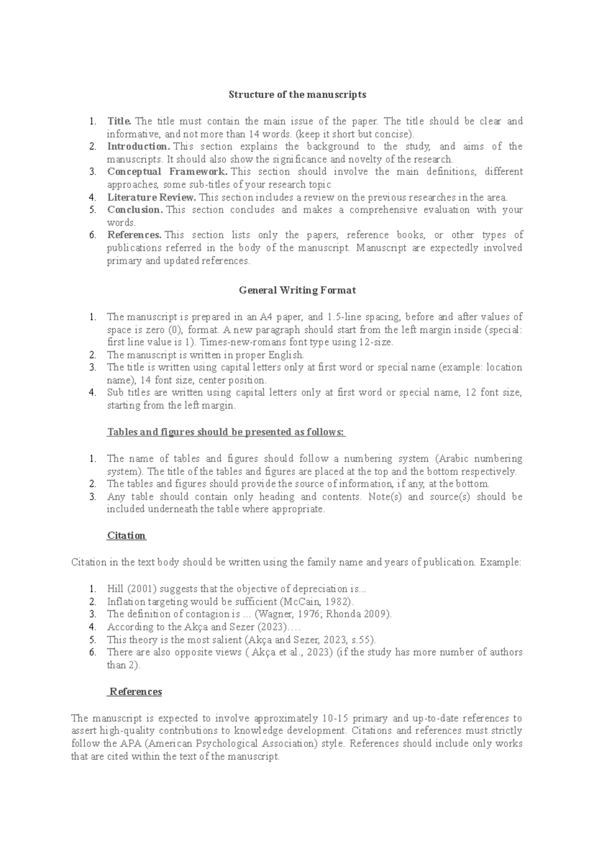 Writing Rules of the Manuscript - Structure of the manuscripts Title ...