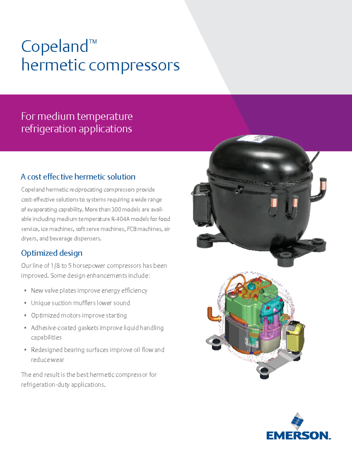 Copeland hermetic compressors brochure en us 5252666 - A cost effective ...