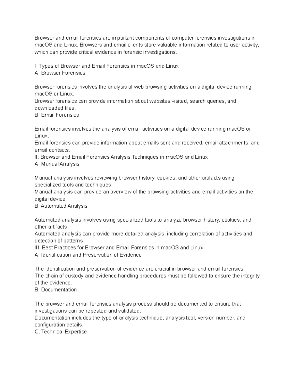 Browser and Email Forensics in mac OS and Linux Notes - Browser and ...