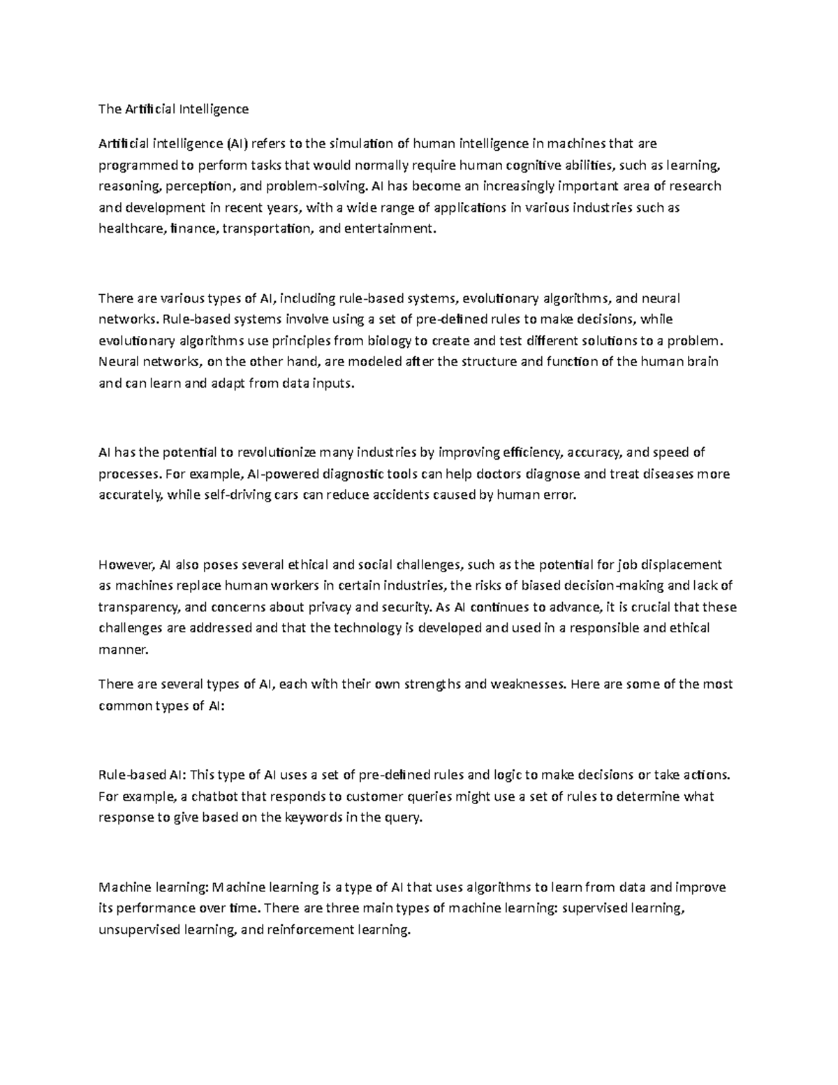 The Artificial Intelligence - The Artificial Intelligence Artificial ...