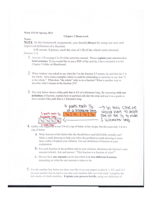 Test Questions 2 - MATH 151 - Studocu