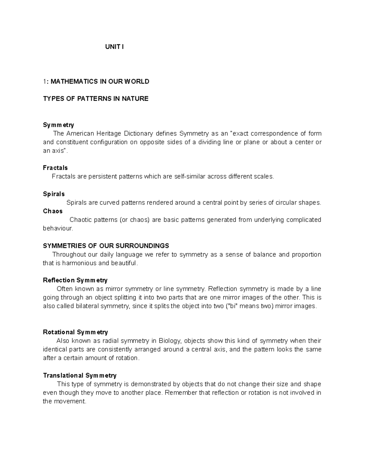 Mathematics-IN-THE- Modern- World- Reviewer - UNIT I 1 : MATHEMATICS IN ...