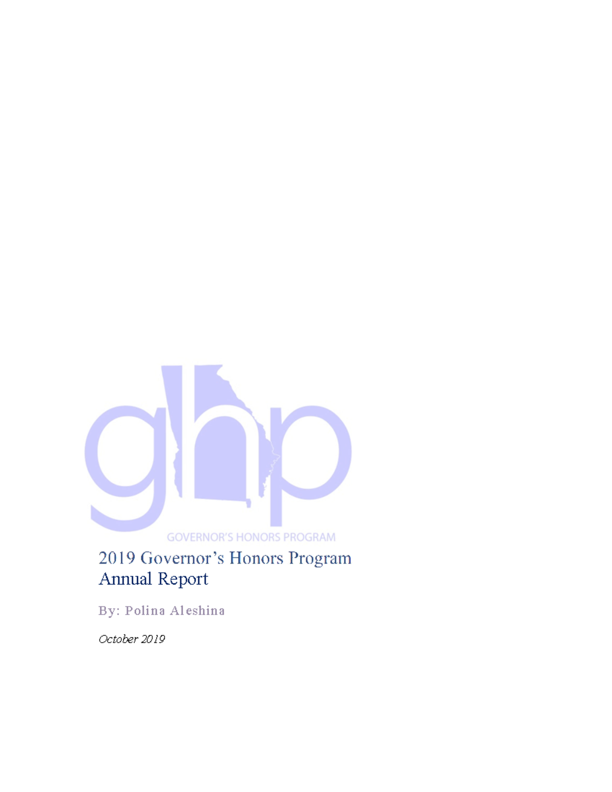 Ghp evaluation report 2019 924 - 2019 Governor’s Honors Program Annual ...
