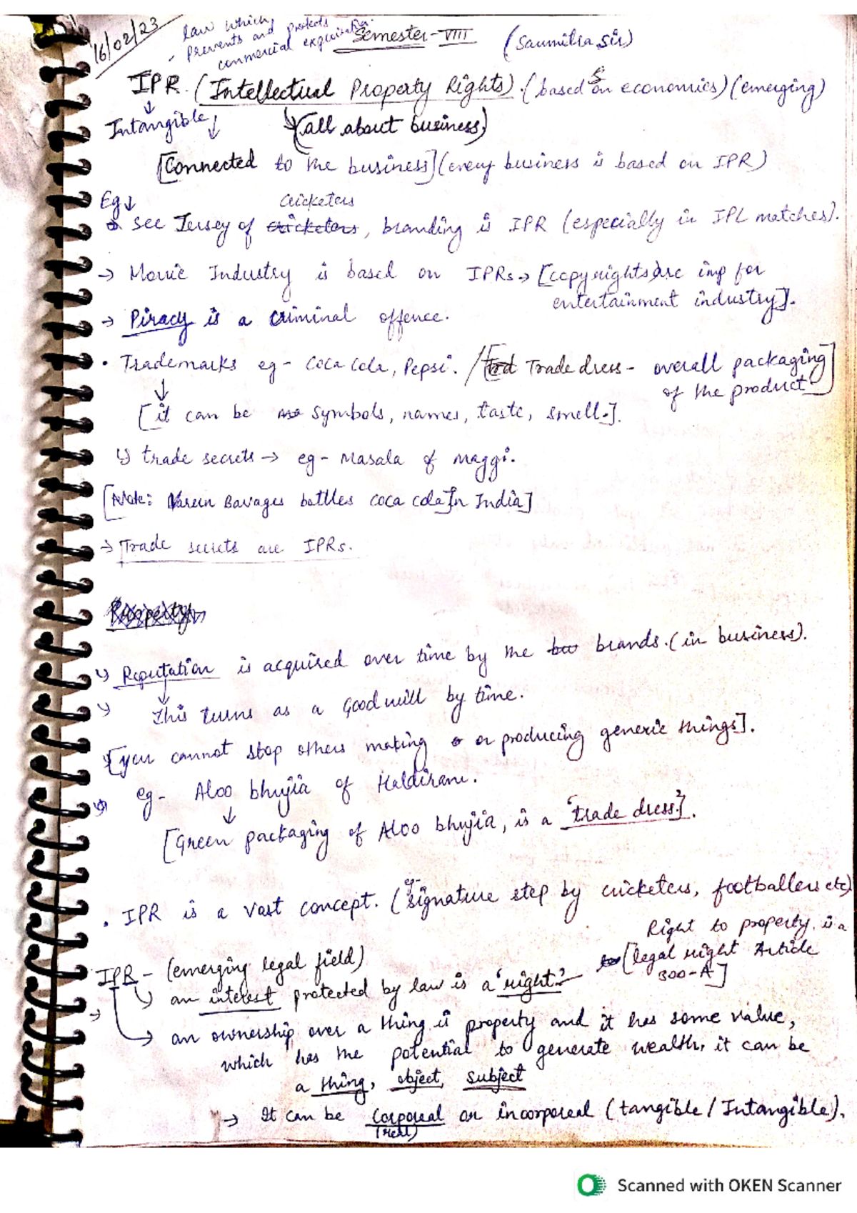 IPR shukla full notes - Intellectual Property Law - Studocu