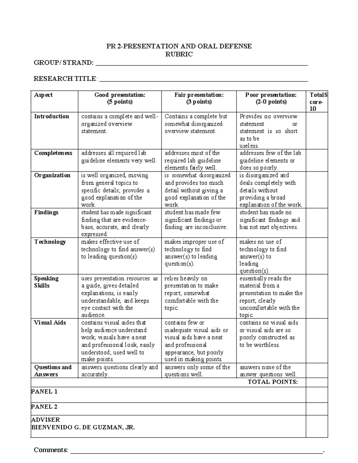 ICP PR2 Rubrics 2023 - Summary Foreign Language - PR 2-PRESENTATION AND ...