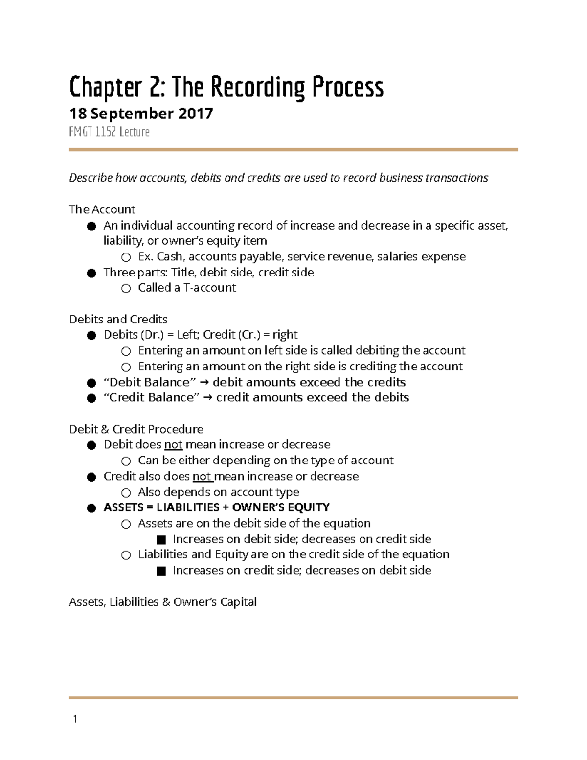 Chapter 2: The Recording Process - Chapter 2: The Recording Process 18 ...