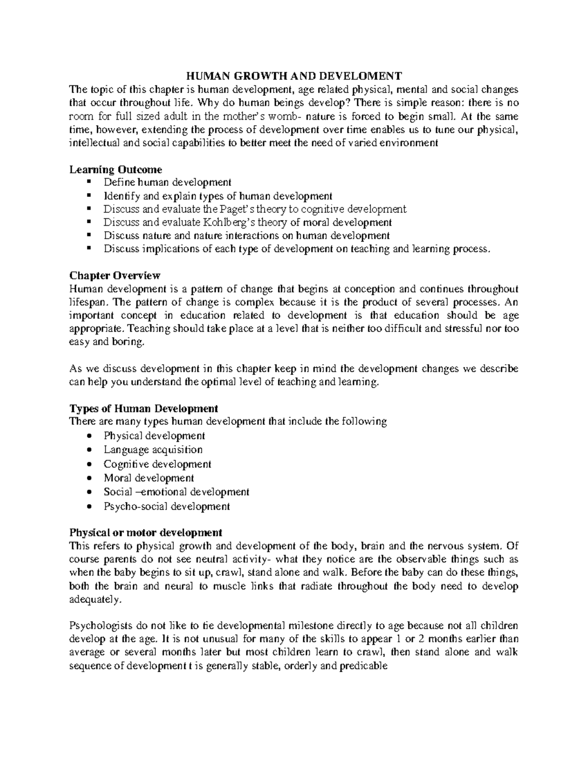 Types OF Growth AND Development - HUMAN GROWTH AND DEVELOMENT The topic ...