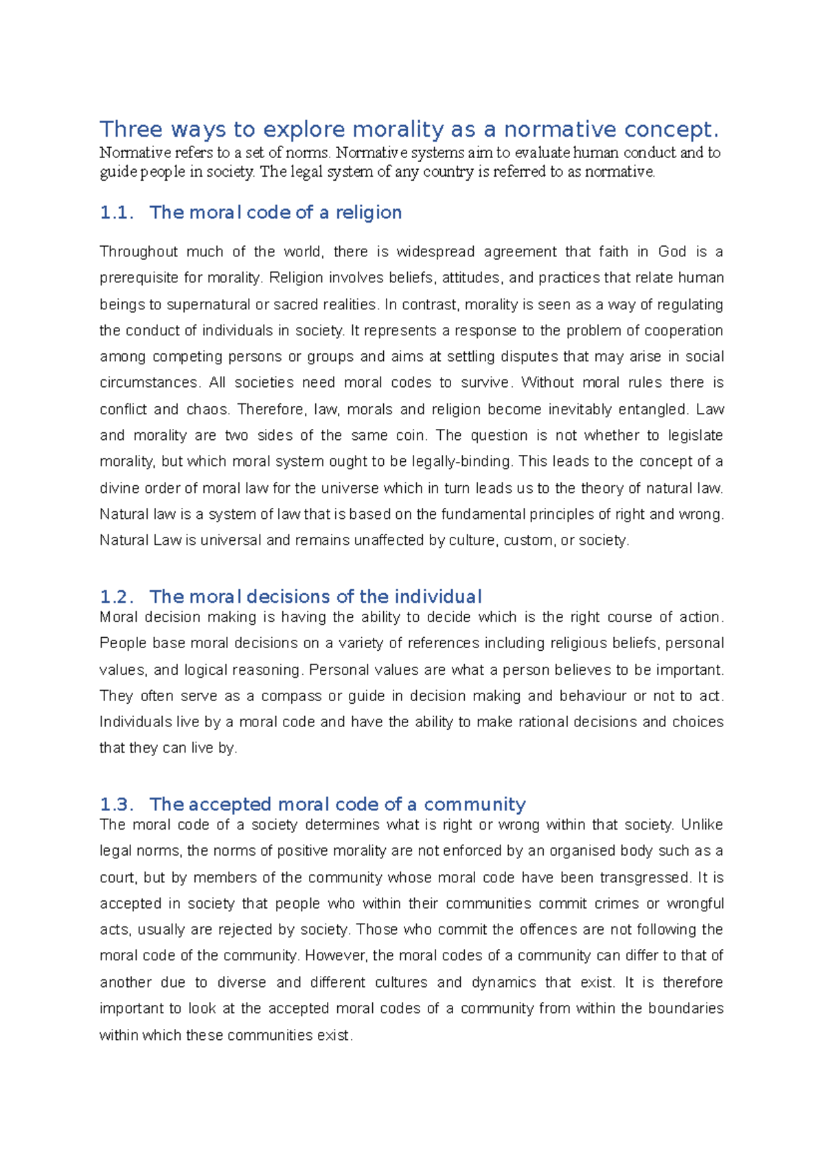 Three ways to explore morality as a normative concept - Normative ...
