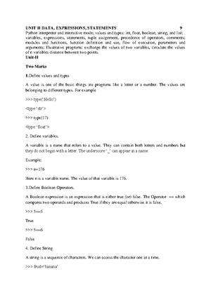 Ge3171 uni 3 - PSPP - UNIT III CONTROL FLOW, FUNCTIONS AND STRINGS Control Statements • Control ...