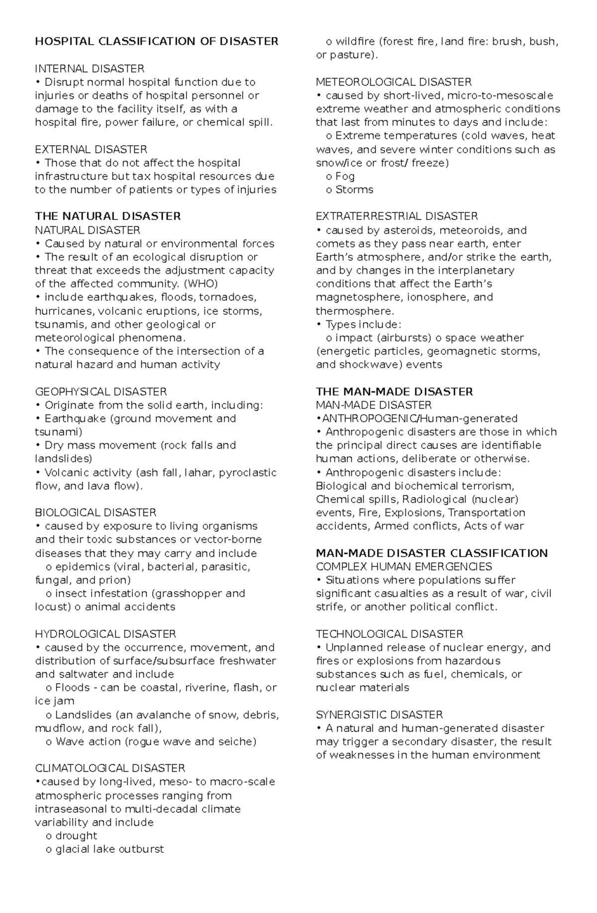Lesson 2 Trends and Pattern of Diaster - HOSPITAL CLASSIFICATION OF ...