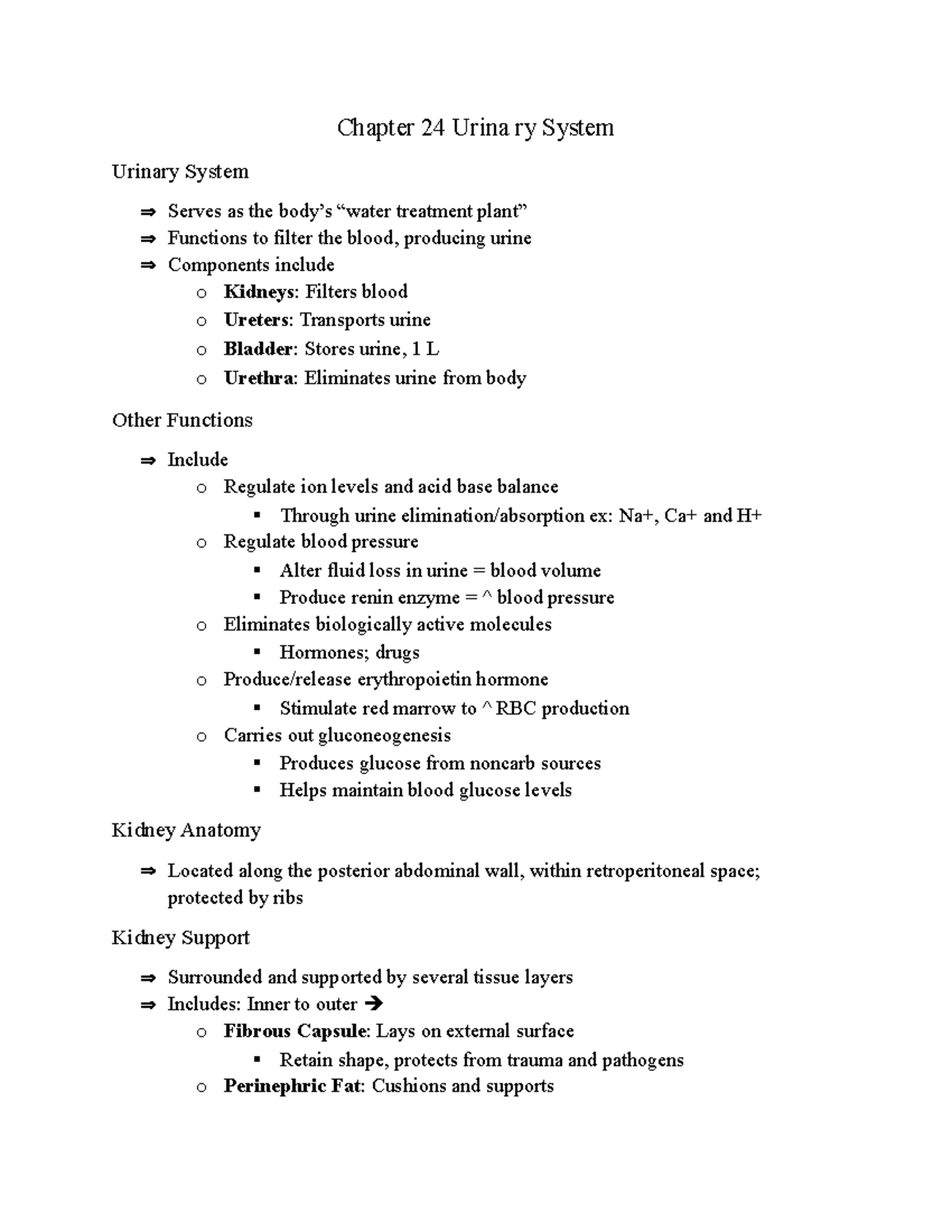 Chapter 24 Urinary System - Chapter 24 Urina ry System Urinary System ...