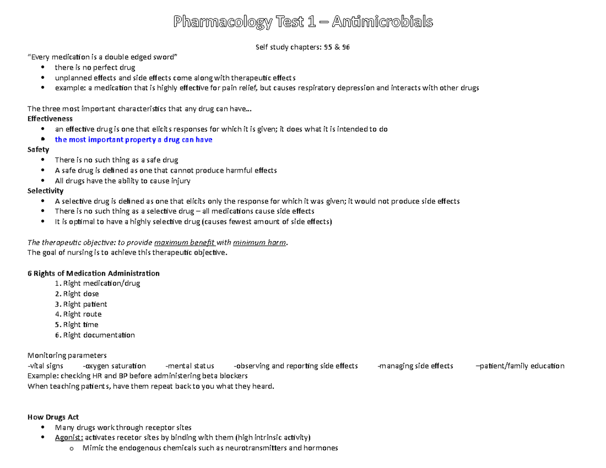 Super Helpful ABX Chart - Pharmacology Test 1 – Antimicrobials Self ...