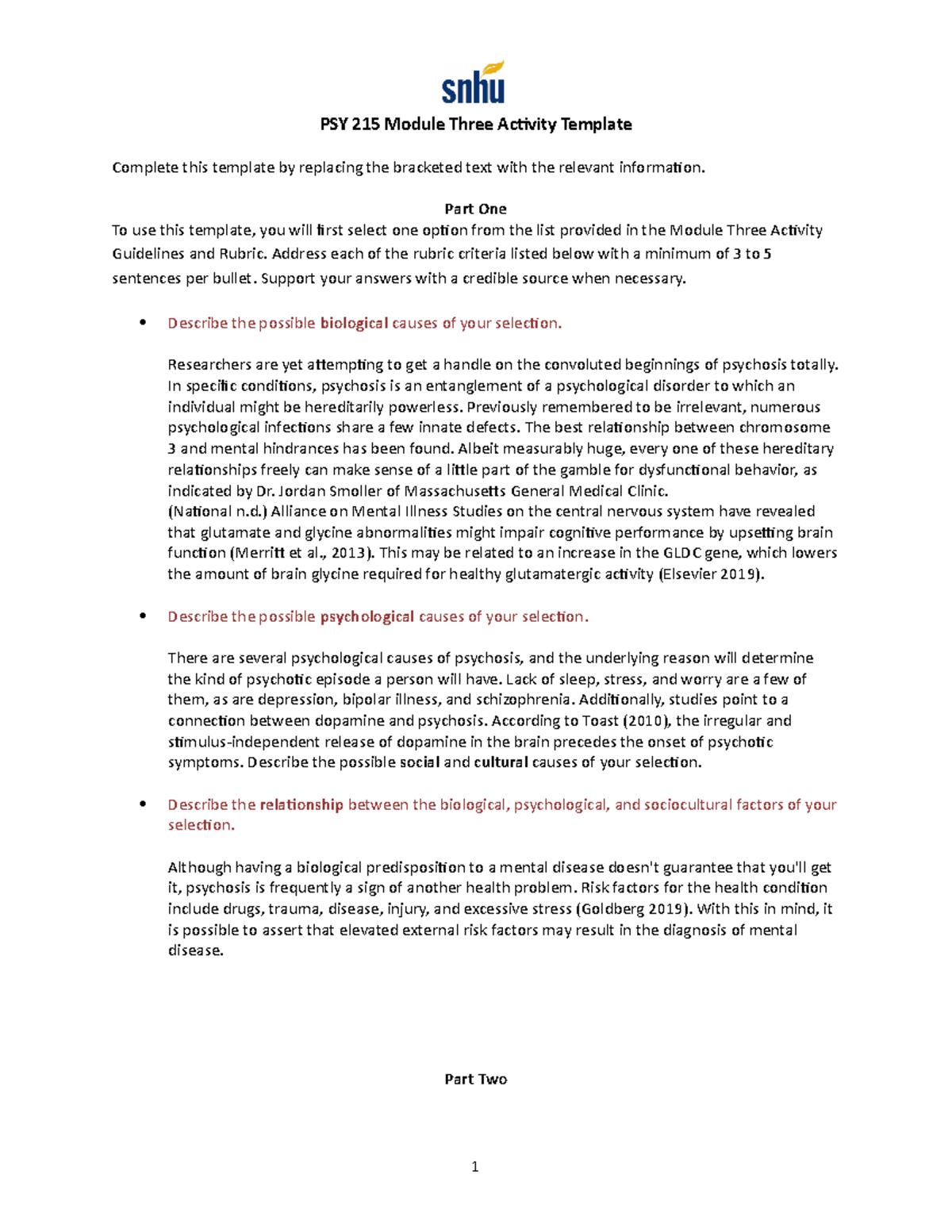 PSY 215 Module Three Activity Template - PSY 215 Module Three Activity ...