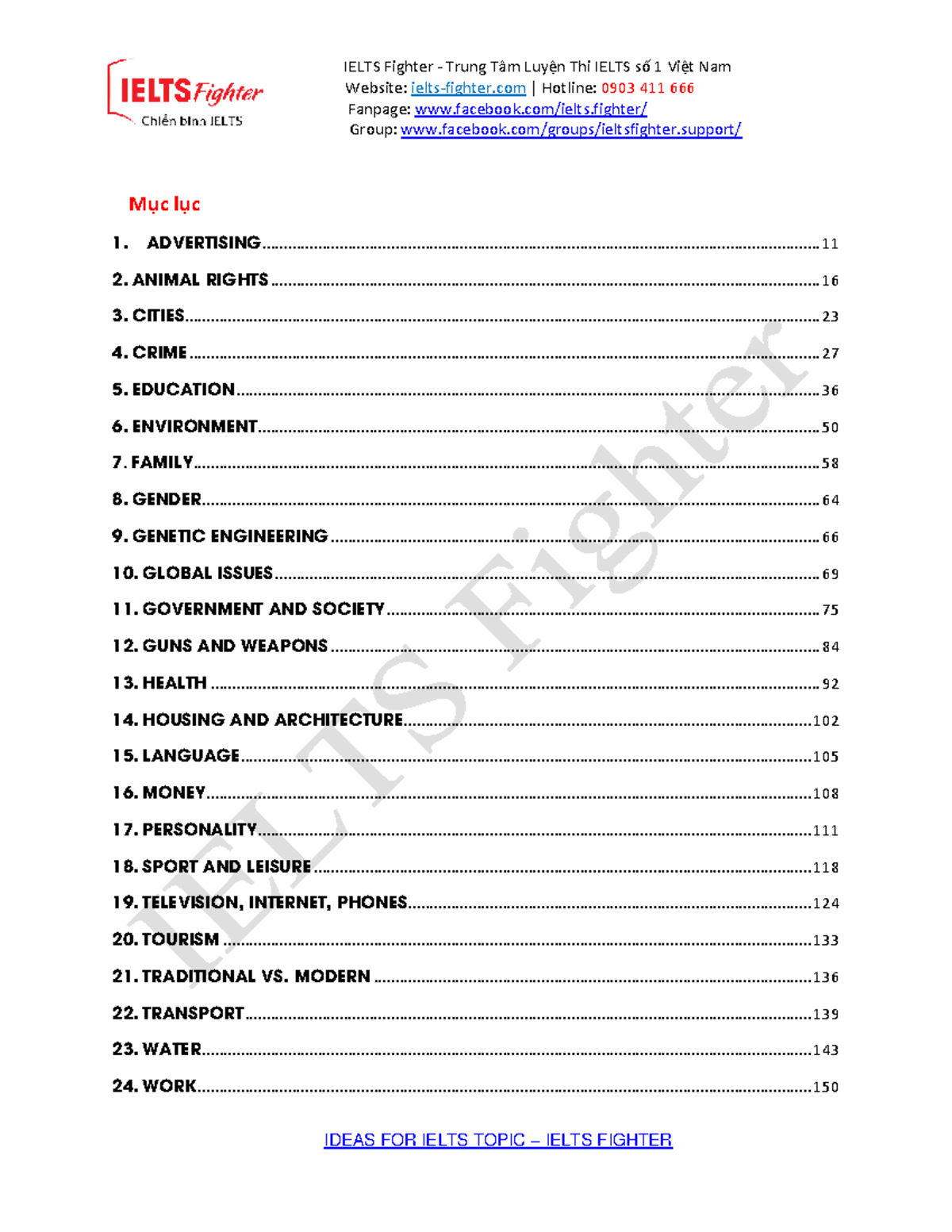 Ideas-FOR- Topics- Ielts- Writng-TASK-2 - Ielts-Fighter-2020 - Fanpage: facebook/ielts.fighter ...