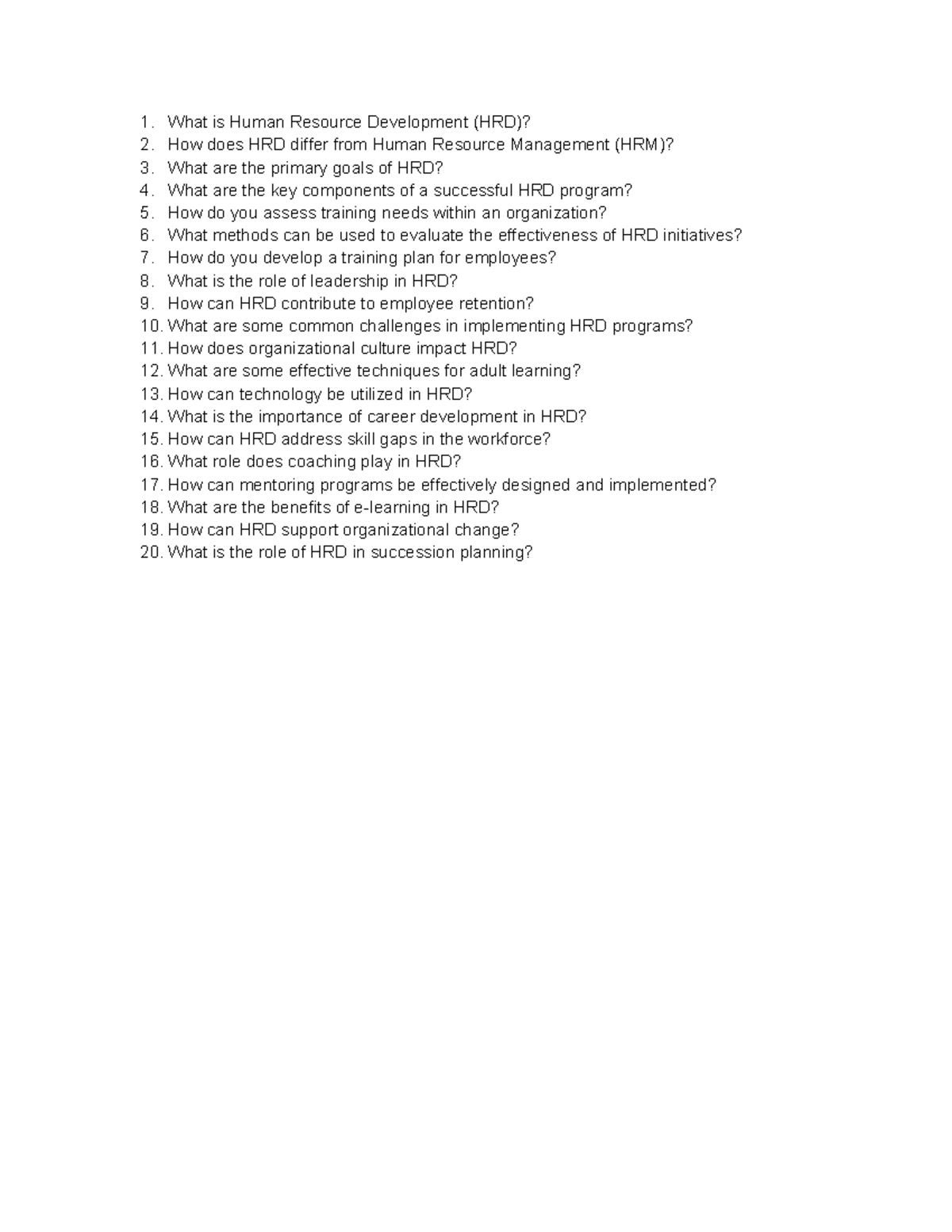 Human resource - Practice questions - What is Human Resource ...