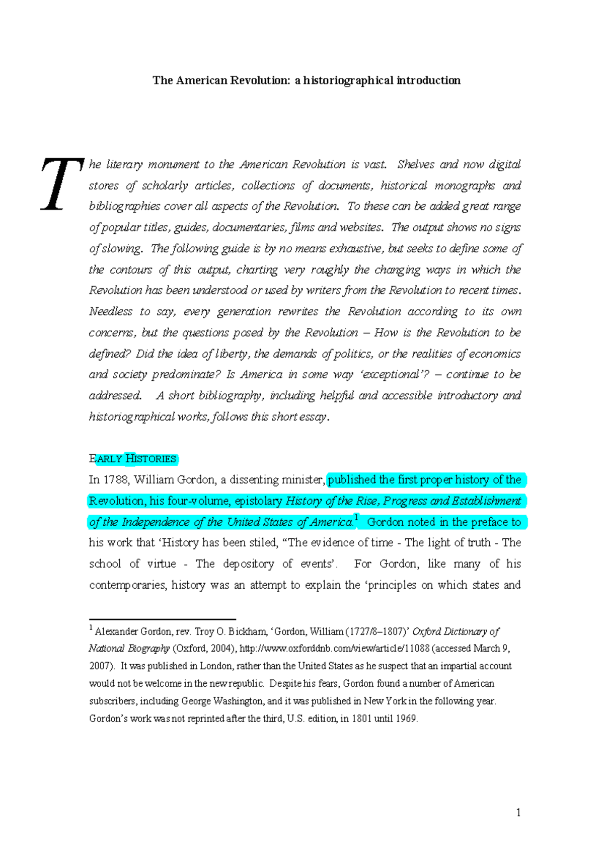 American Revolution Interpretation - The American Revolution: a ...