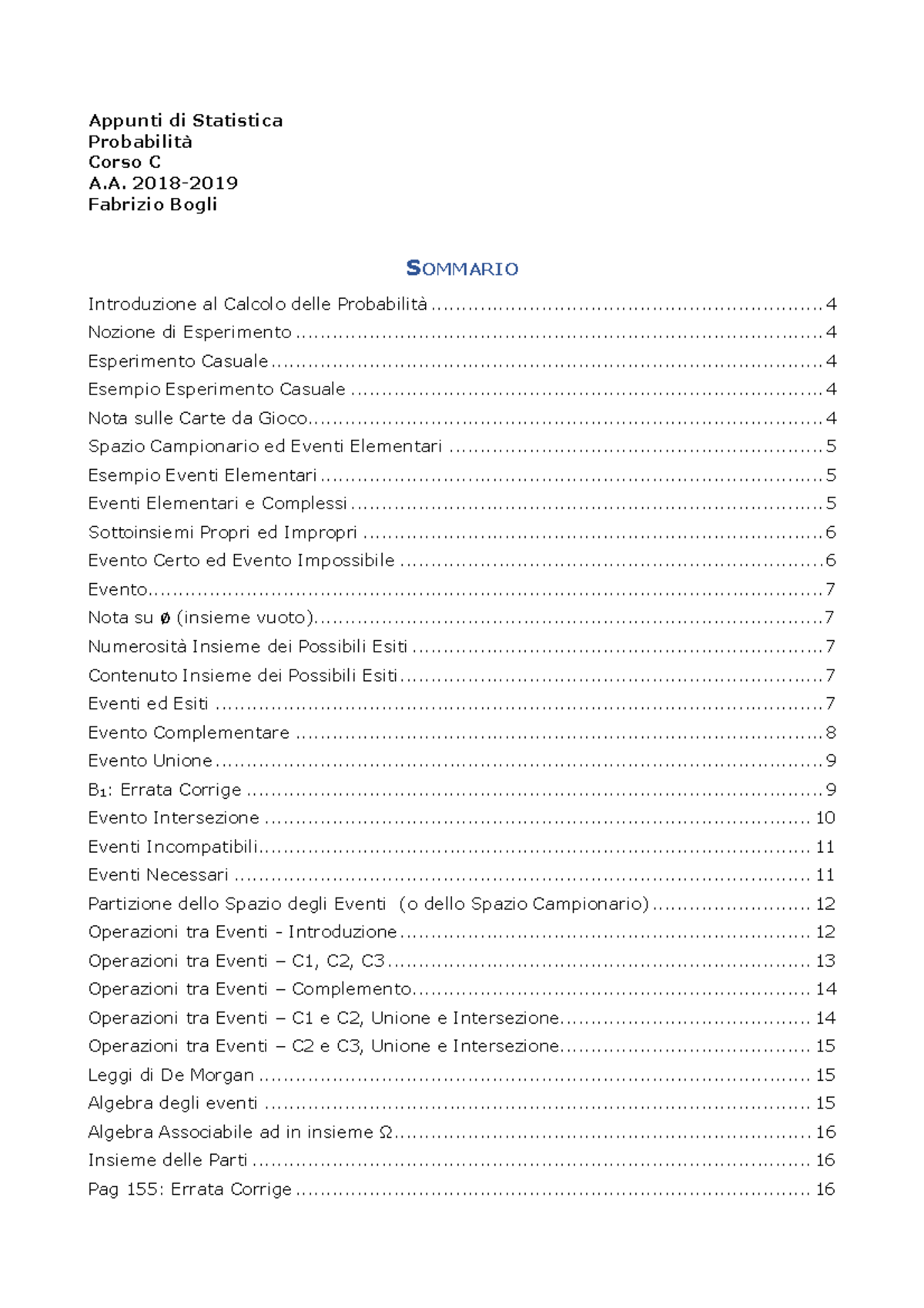 Appunti Probabilità - Warning: TT: undefined function: 32 Appunti di Statistica Probabilità ...