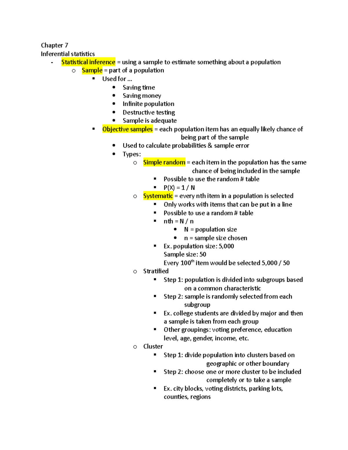Unit 3 - Chapter 7 Inferential statistics - Statistical inference ...