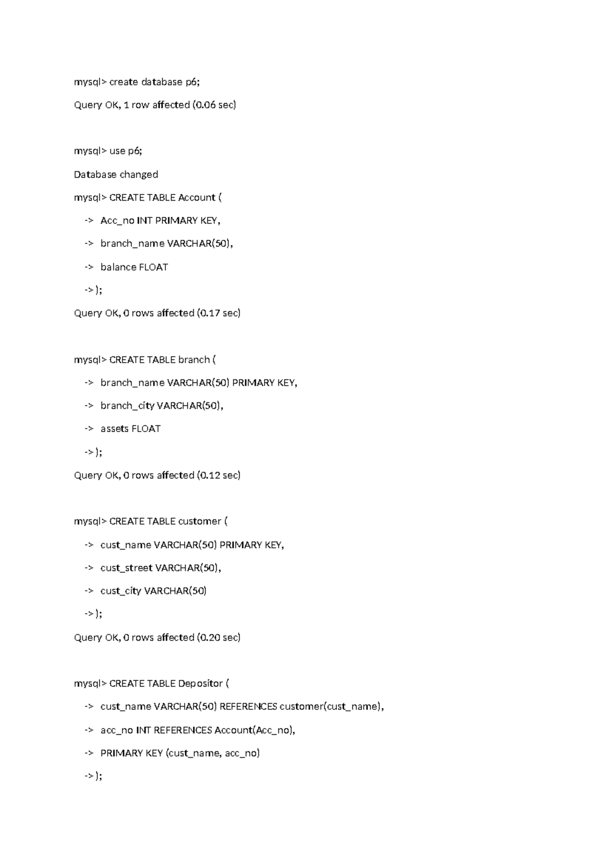 Dbms2 Dbms Mysql Create Database P6 Query Ok 1 Row Affected 0 1788
