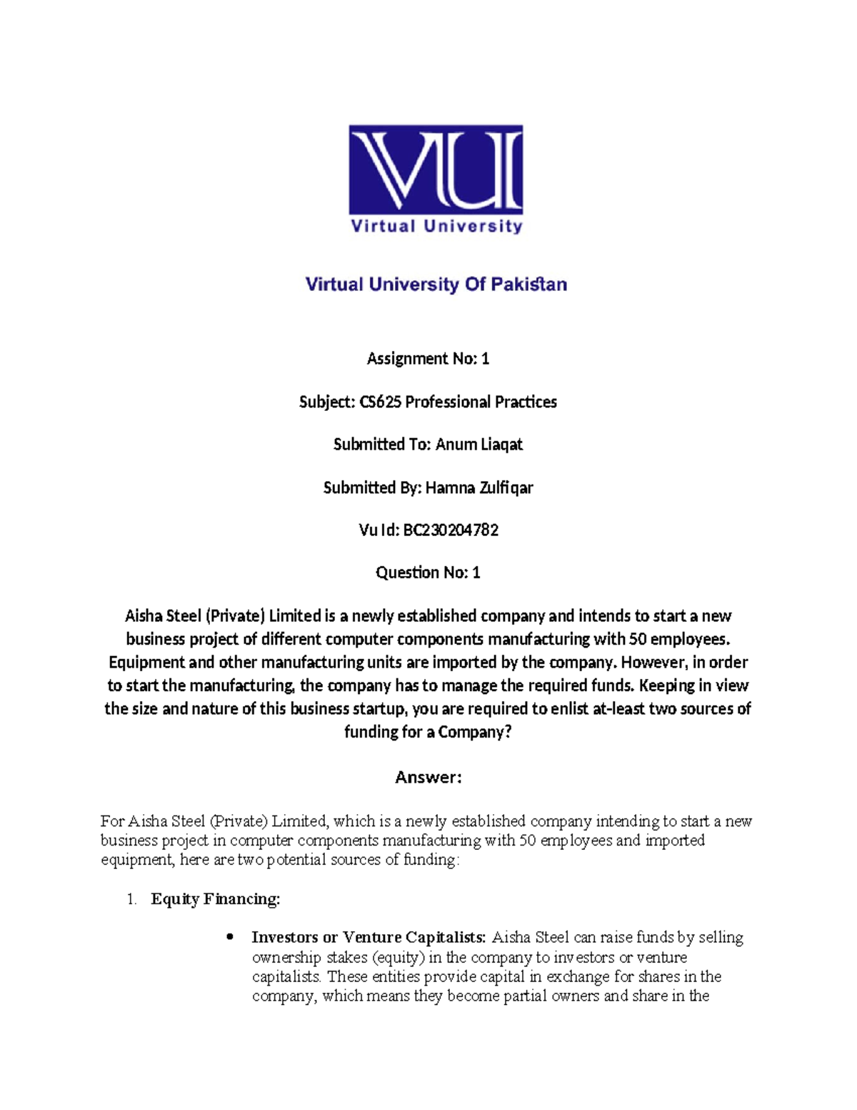 Assignment No 2 cs 625 - want cs625 course handouts - Assignment No: 1 Subject: CS625 ...