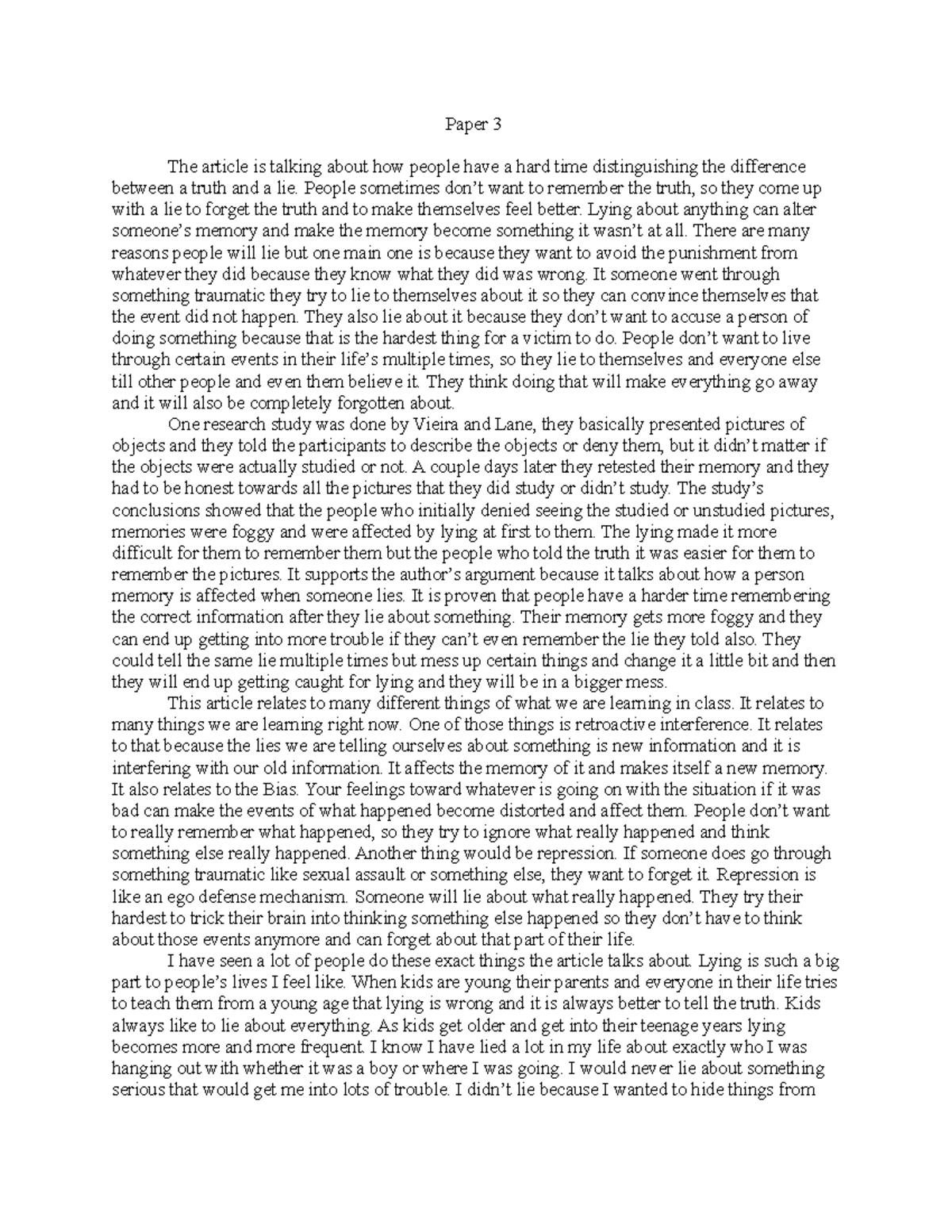 Pysch article/paper 3 - Paper 3 The article is talking about how people ...