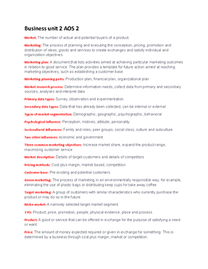 AOS 2 UNIT 1 - Notes - AOS 2 - External Environment (chp 5) External ...
