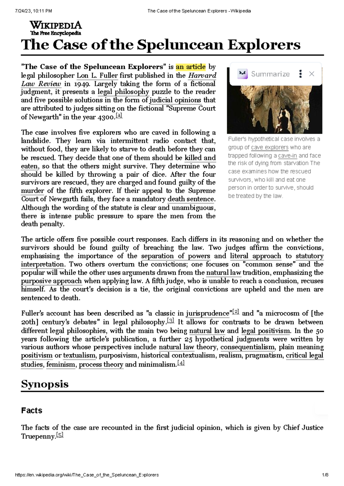 The-case-of-the-speluncean-explorers compress - Fuller's hypothetical ...