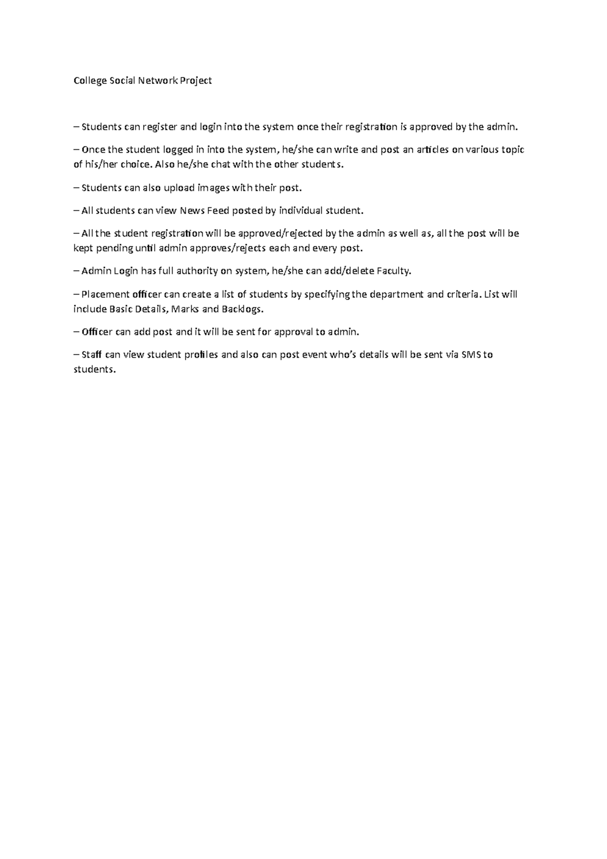 1 College Social Network Project - College Social Network Project ...