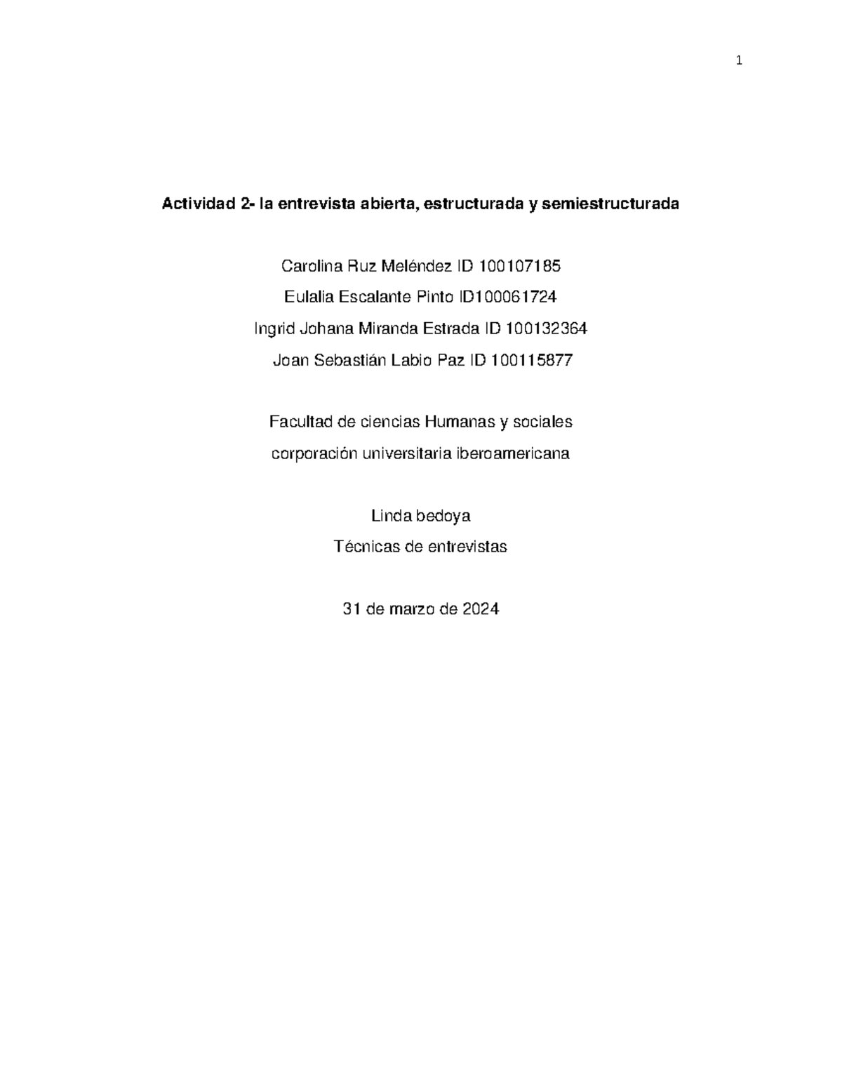 Actividad 2 Tecnicas de entrevistas - Actividad 2- la entrevista ...