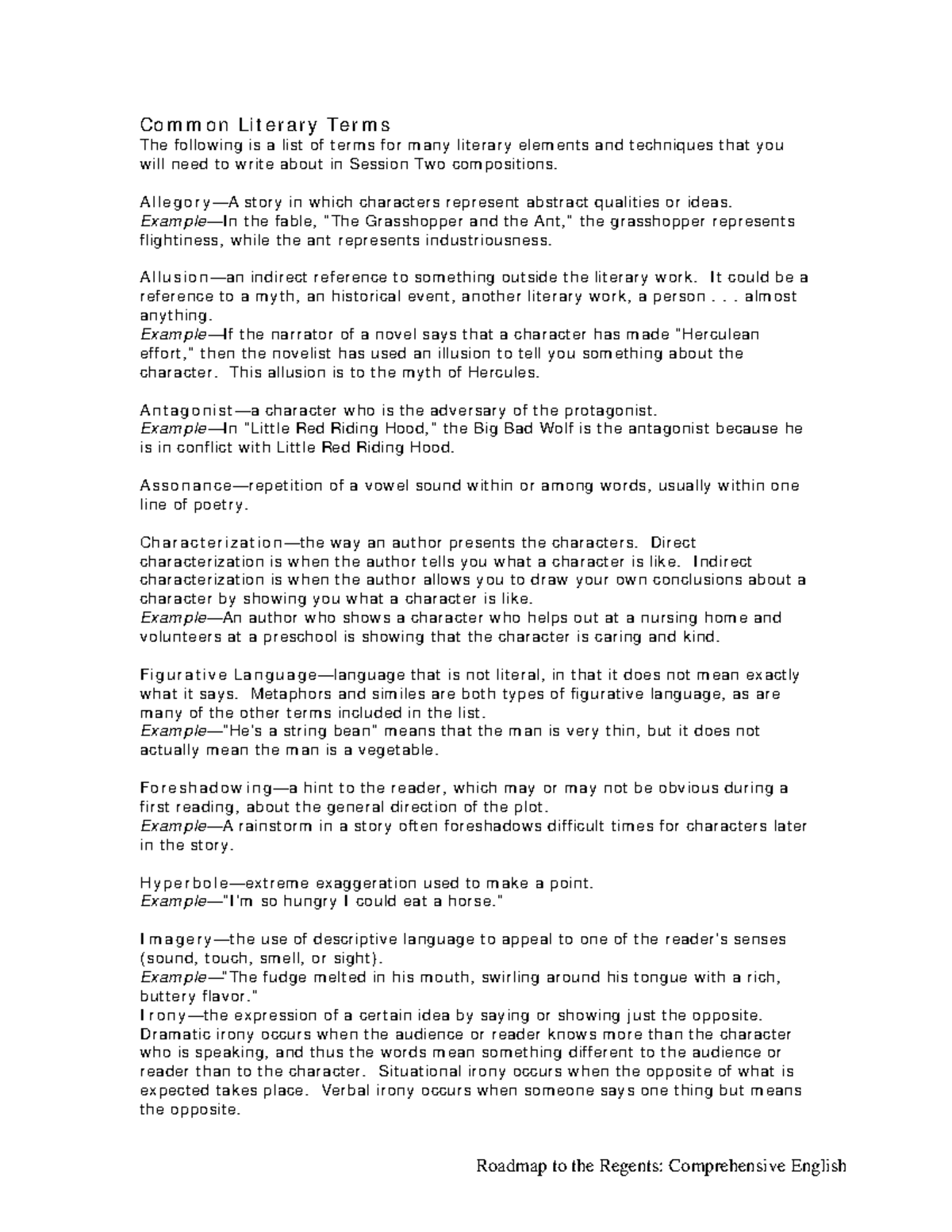 Common literary terms 1683783892 - Common Literary Terms The following ...