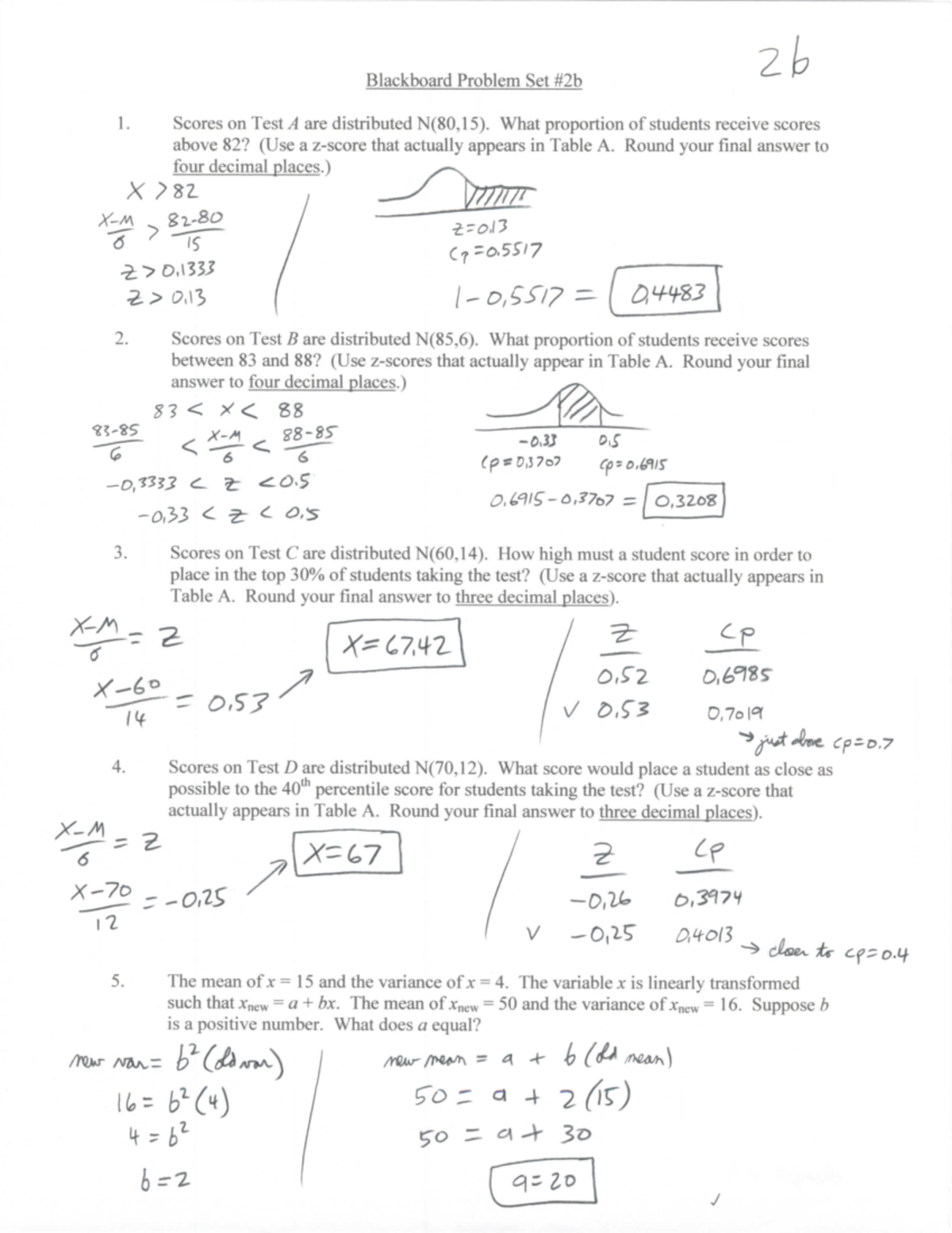Bb ps2b solutions spring 13 - 1. X 4. Blackboard Problem Set #2b Scores ...
