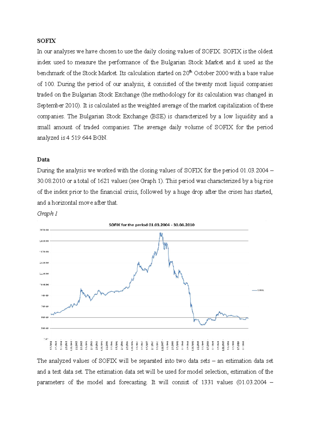 BOX Jenkins Stepby Step. Preparing for econometrics. - SOFIX In our ...