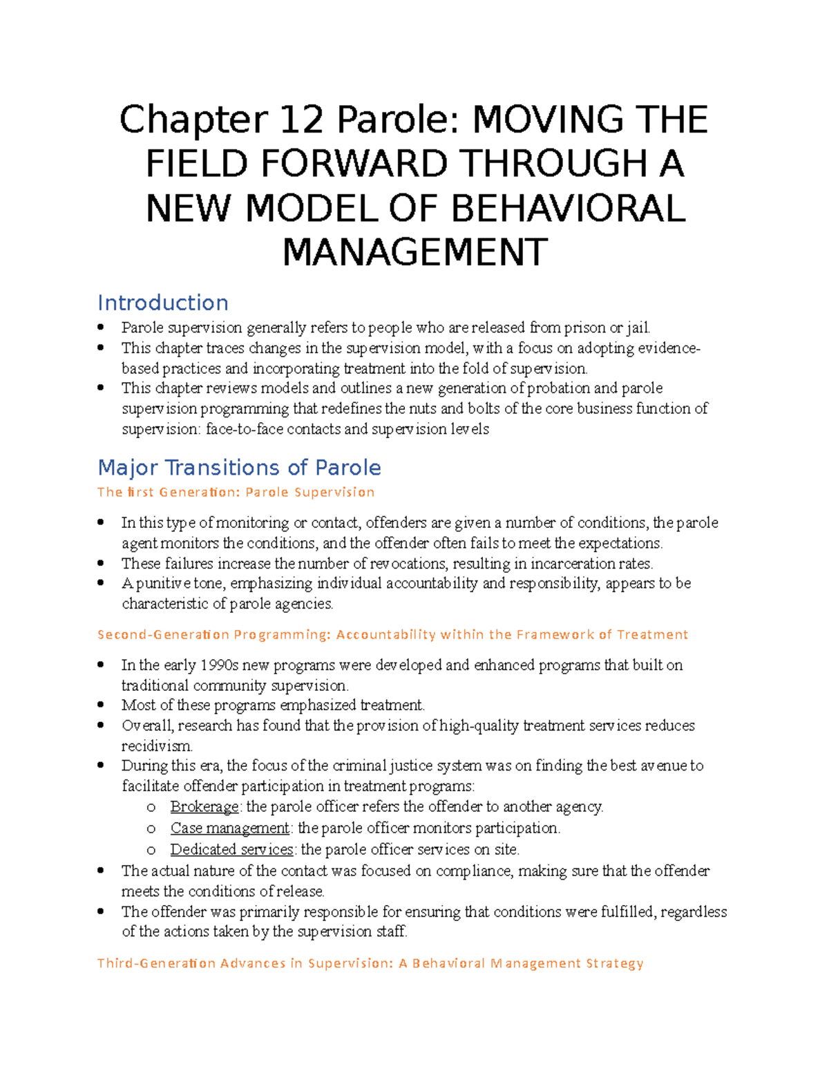 Chapter 12 Parole - Chapter 12 Parole: MOVING THE FIELD FORWARD THROUGH ...