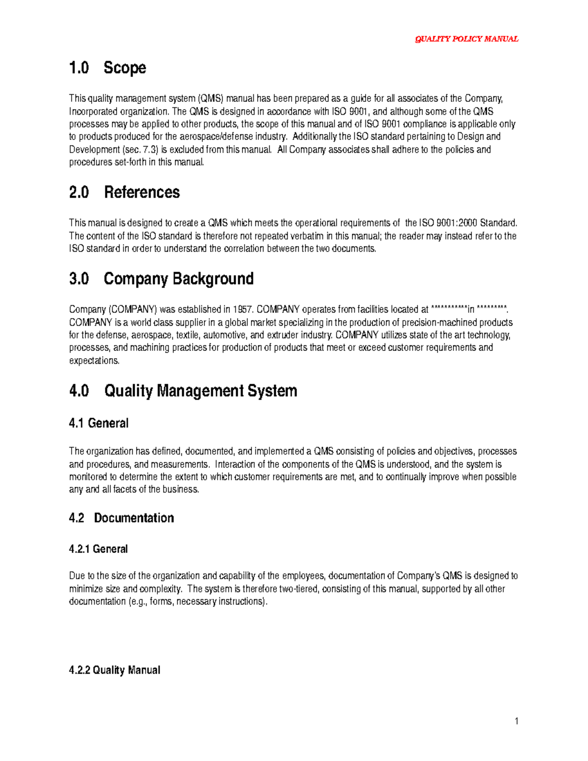 ISO Manual to Review - Apuntes 12-13 - 1 Scope This quality management ...