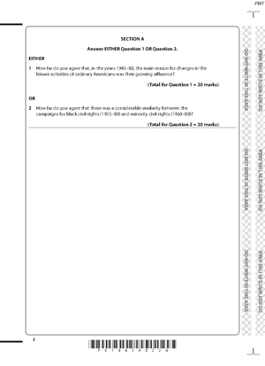 June 2022 History A-level USA past paper - Paper One Past paper ...