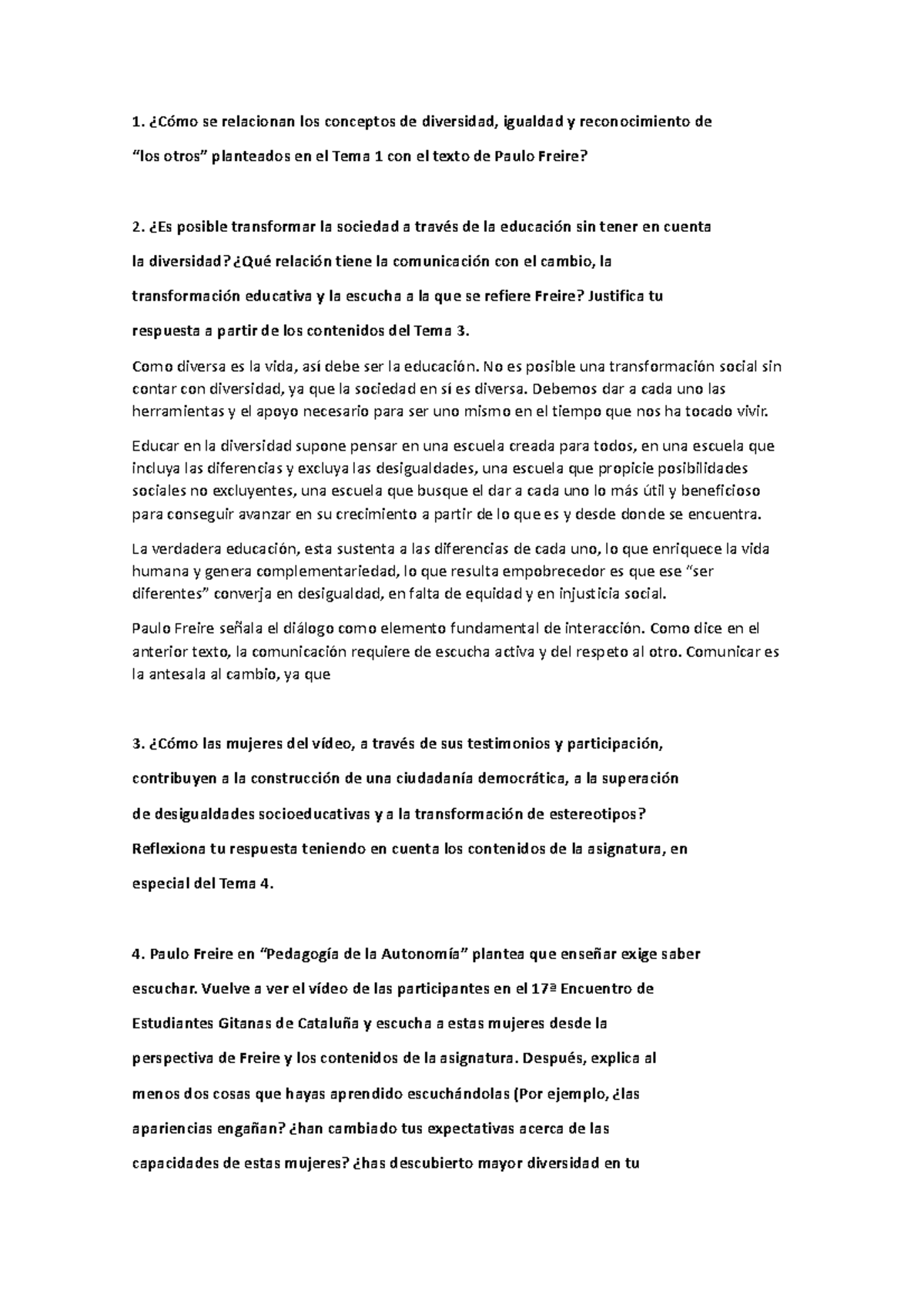 Pec diversidad - pec - ¿Cómo se relacionan los conceptos de diversidad, igualdad y ...