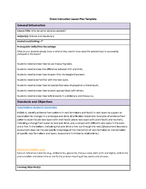 Task 2 Checklist - Task list - Task 2 Checklist Direct Instruction ...